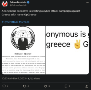 Anonymous Collective Issues Threats Against Greece