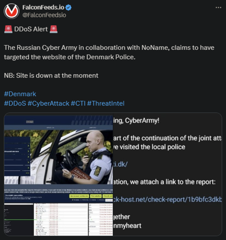 Russian Cyber Army and NoName Attack the Denmark Police